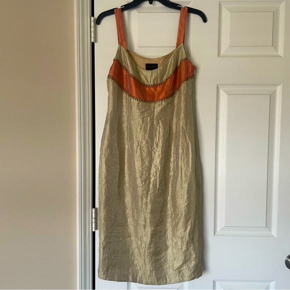 Frank Usher | Dresses | Vintage Frank Usher Coral Pale Gold Beaded ...